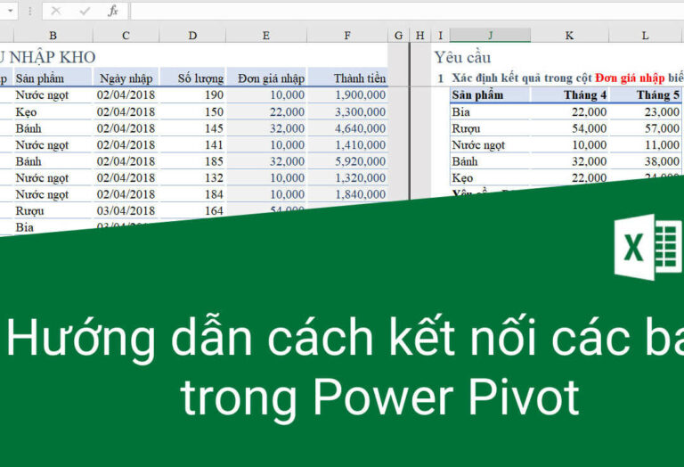 Hướng dẫn chèn dữ liệu từ bảng trong Excel vào Power Pivot