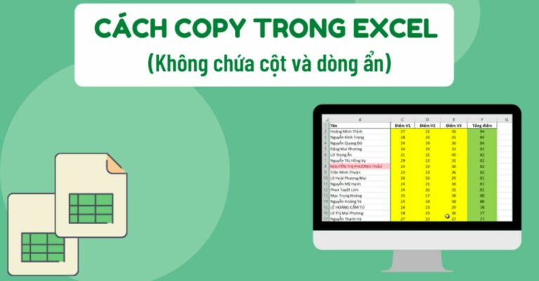 Hướng dẫn cách copy trong Excel không chứa dòng và cột ẩn