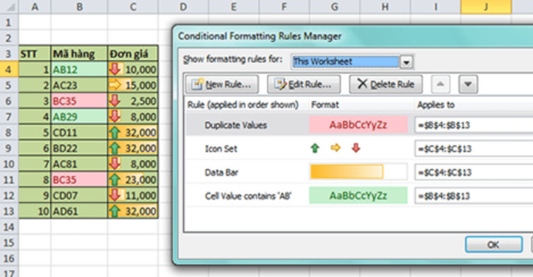 Cách sử dụng Conditional Formatting trong Excel chuẩn nhất