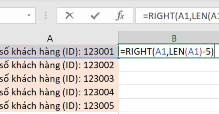 Hướng dẫn cách xóa ký tự trong Excel ở đầu chuỗi văn bản