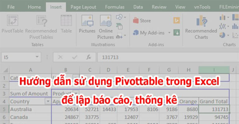 Hướng dẫn chi tiết cách sử dụng Pivot Table trong Excel