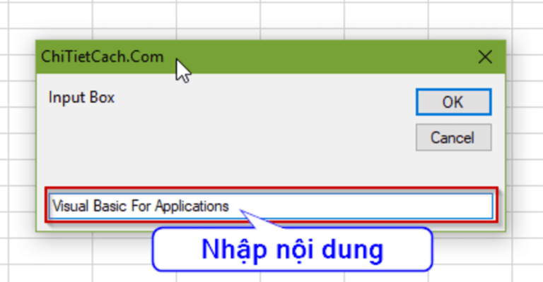 Hướng dẫn sử dụng Input Box trong VBA Excel chuẩn nhất